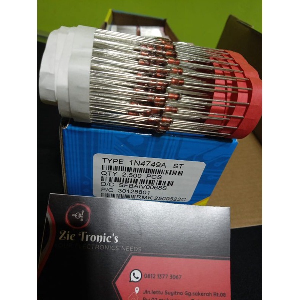 Jual Dioda Zener 24v 1watt 1N4749 / Zener Diode 24 volt 1 watt IN4749 Original Renteng | Shopee ...