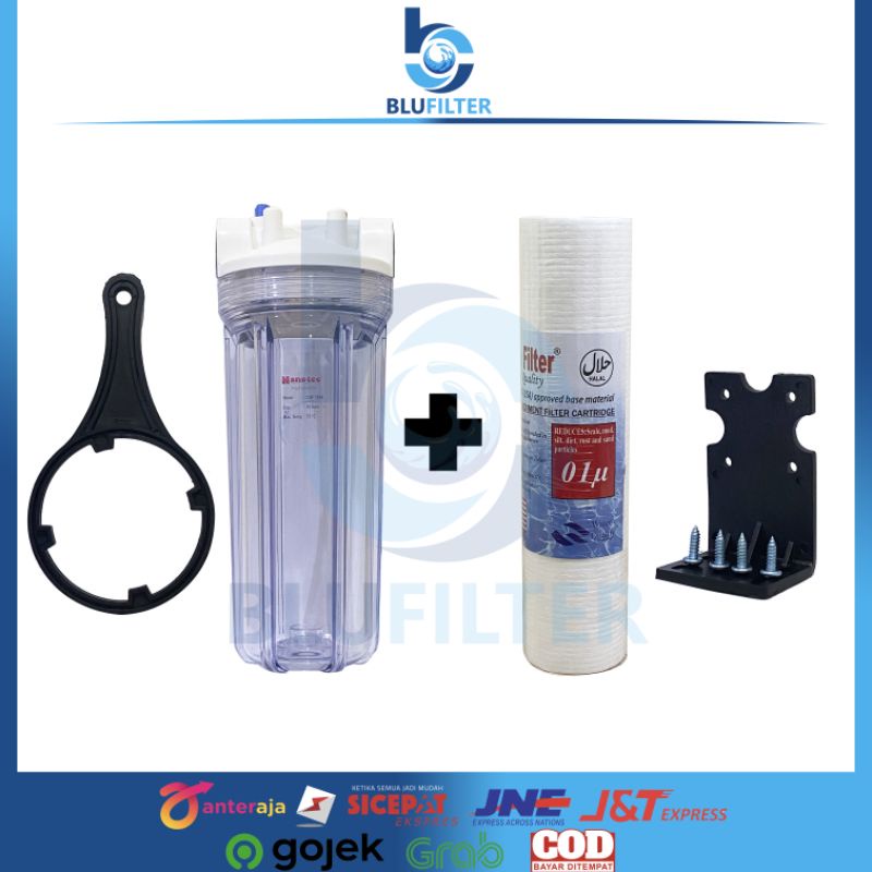 Jual PAKET HOUSING NANOTEC 10 INCH DRAT 3/4 1/2 1 + SEDIMEN SPUN CARTRIDGE PP FILTER NANOTEC 10 ...