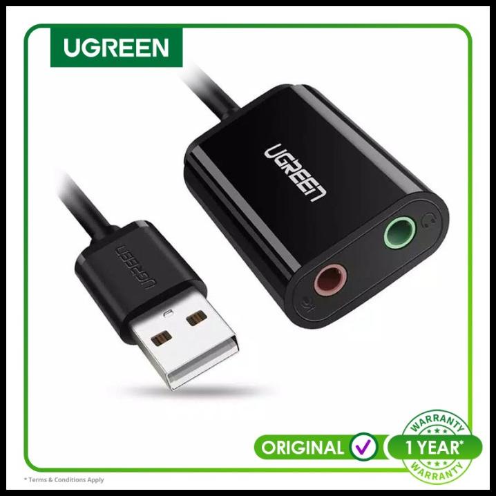Jual Ugreen Usb2.0 External Sound Adapter Black-30724 | Shopee Indonesia