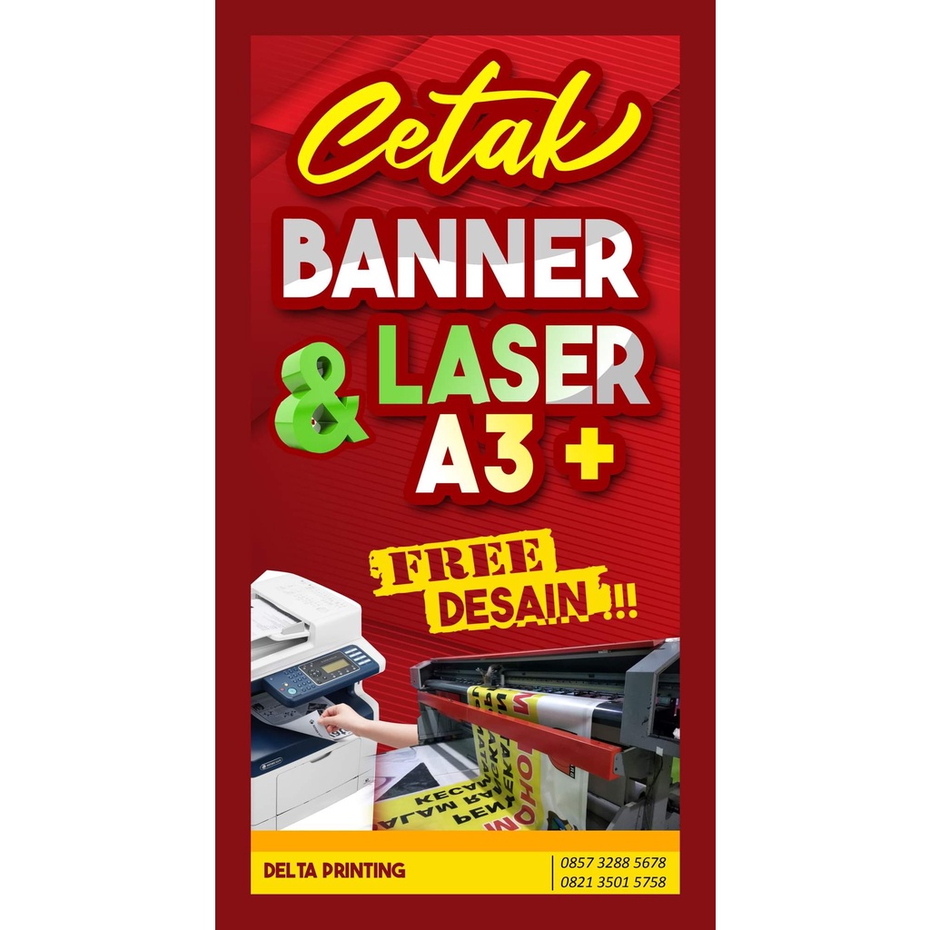 Jual CETAK BANNER, STIKER, AP, HVS UKURAN A3 | Shopee Indonesia