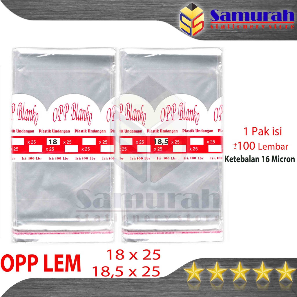Jual Plastik OPP Lem Seal 18 x 25 / 18,5 x 25cm tipis 16 micron isi 100 Lbr / 18x25 - 18.5x25 cm ...