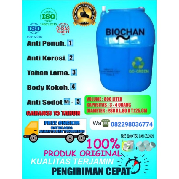Jual Septic Tank Biotech Biotank Biofilter Biotaff bio can Sepiteng 800 ...