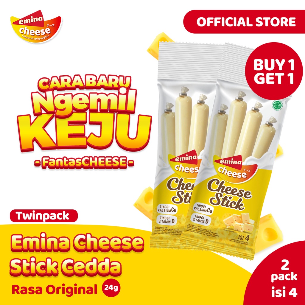 Jual Twinpack EMINA Stick Cheese Original 4pcs x 12gr | Shopee Indonesia