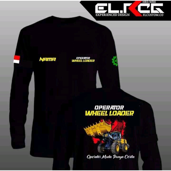 Jual Kaos pria distro OPERATOR WHELL LOADER INDONESIA, Gratis tambah nama, ganti logo/tulisan ...