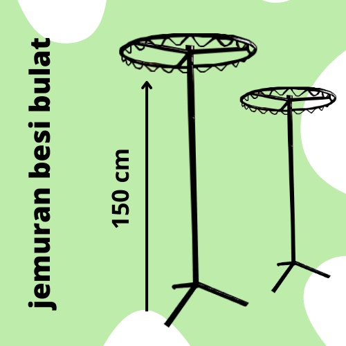 Jual jemuran baju besi portable/gantungan baju model bulat kuat praktis ...