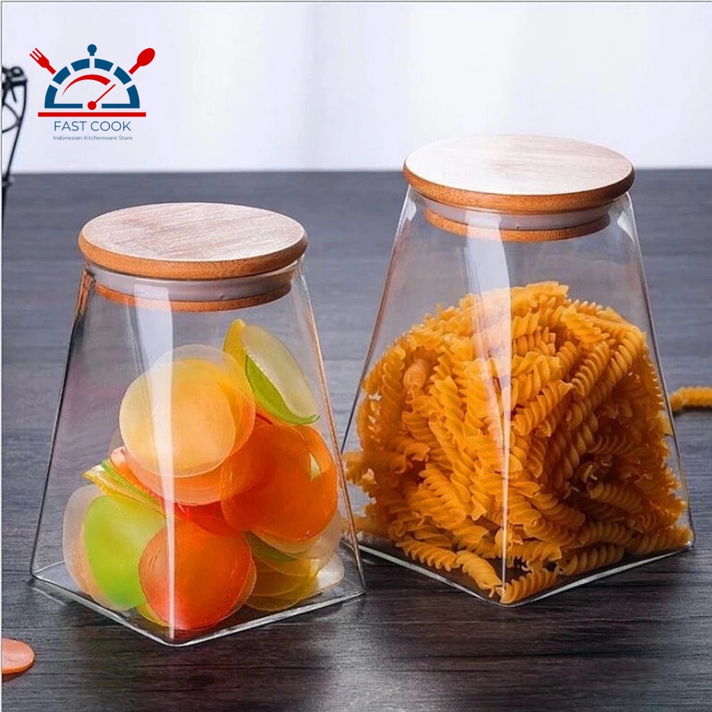 Jual Toples Kaca Storage Jar Kue Borosilicate Glass Premium Desain ...