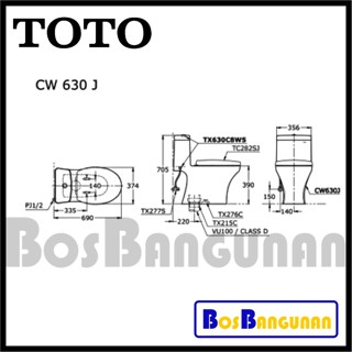 Jual Kloset Duduk TOTO CW630J / Closet TOTO 4.5 / 3 L Dual Flush ECO ...