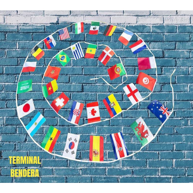 Jual BENDERA PIALA DUNIA 2022"RENCENG KOTAK" | Shopee Indonesia