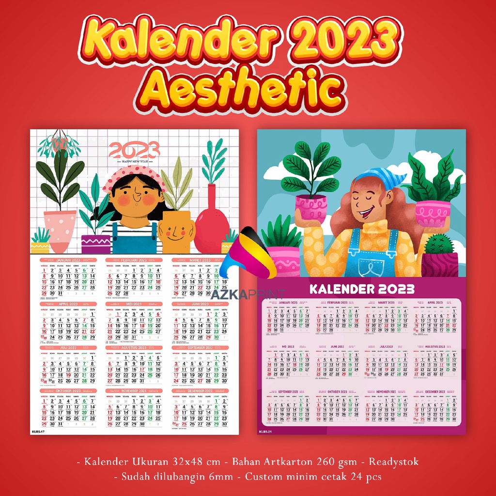 Jual KALENDER POSTER AESTHETIC - kalender poster - kalender dinding ...