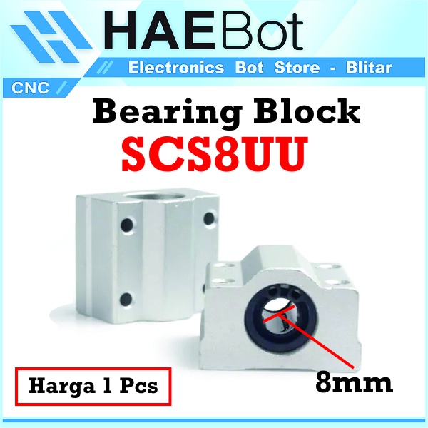 Jual [HAEBOT] SCS8UU SCS8 SCS 8 UU Linear Ball Bearing Block As 8mm CNC ...
