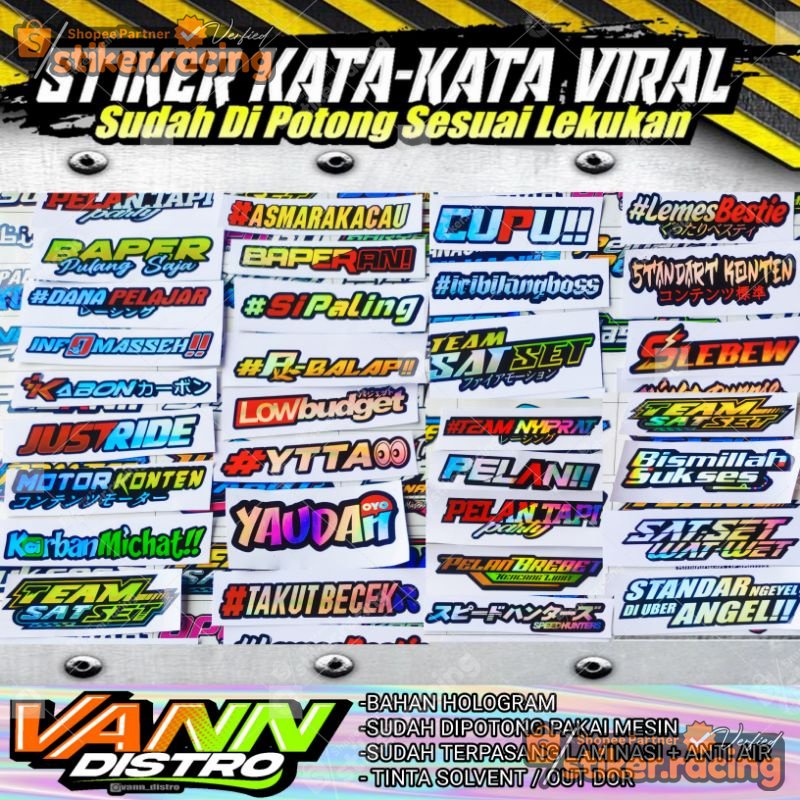 Jual stiker racing / stiker matic / stiker kata kata / stiker distro ...