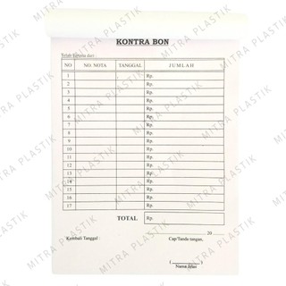 Jual Buku Nota Kontra Bon NCR Kontra Bon 3 Rangkap 3 Kontra Bon AF ...