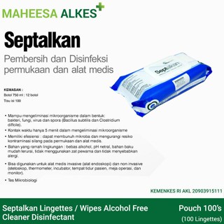Jual Septalkan Lingettes / Wipes Alcohol Free Cleaner Disinfectant ...