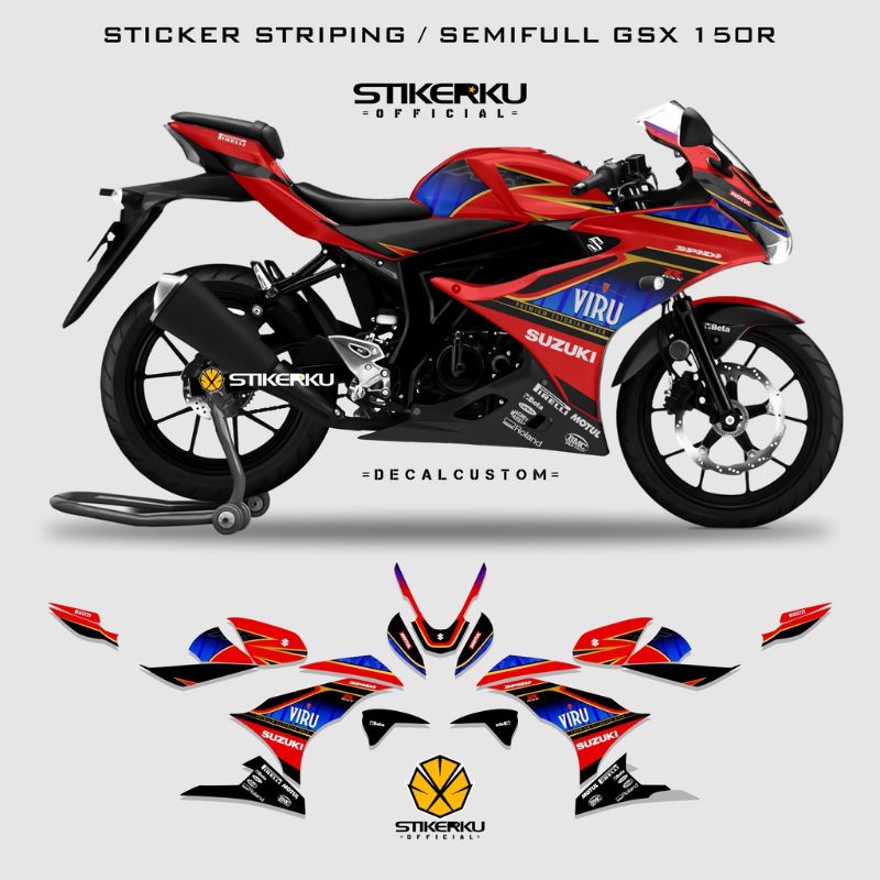 Jual STIKER STRIPING GSX R 150 EDISI VIRU / DECAL STIKER SUZUKI GSX 15O ...