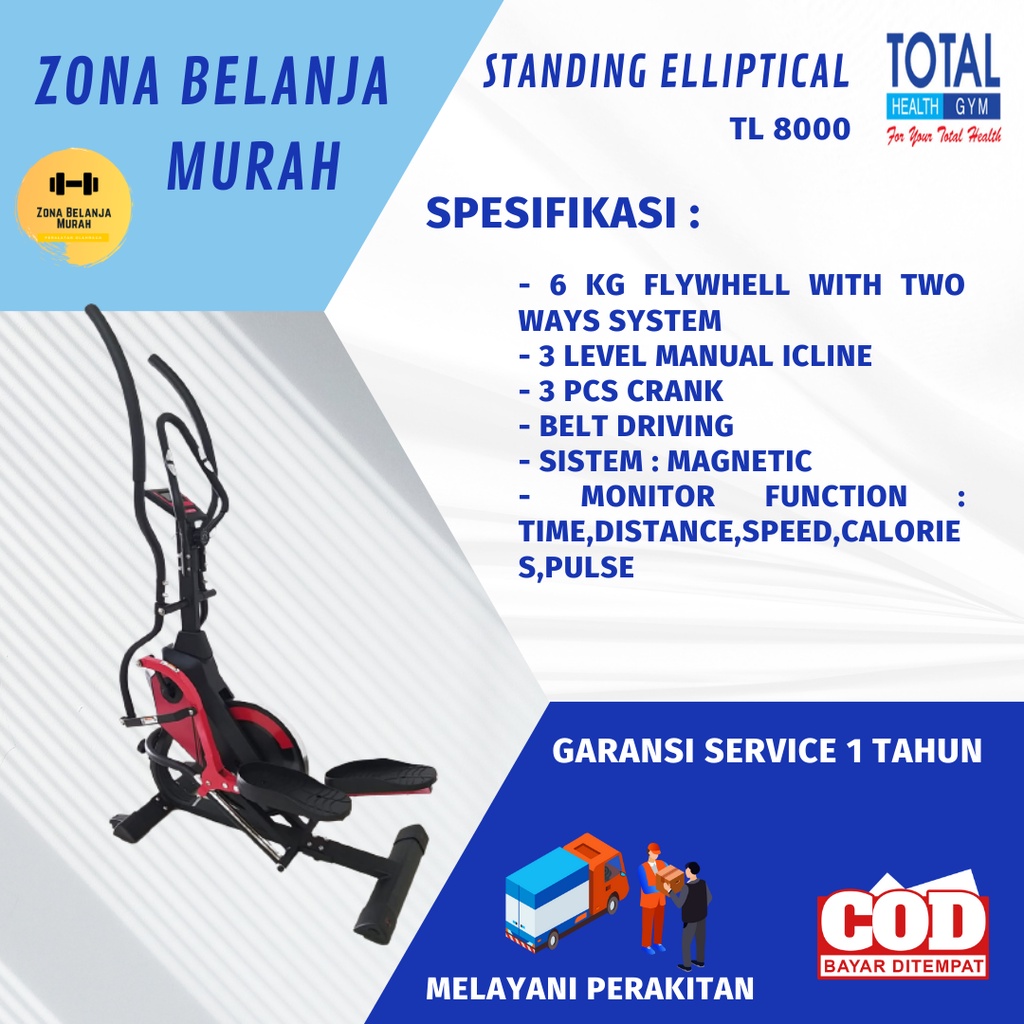 Jual Alat Olahraga Fitness Sepeda Standing TL 8000 Sepeda Elliptical ...