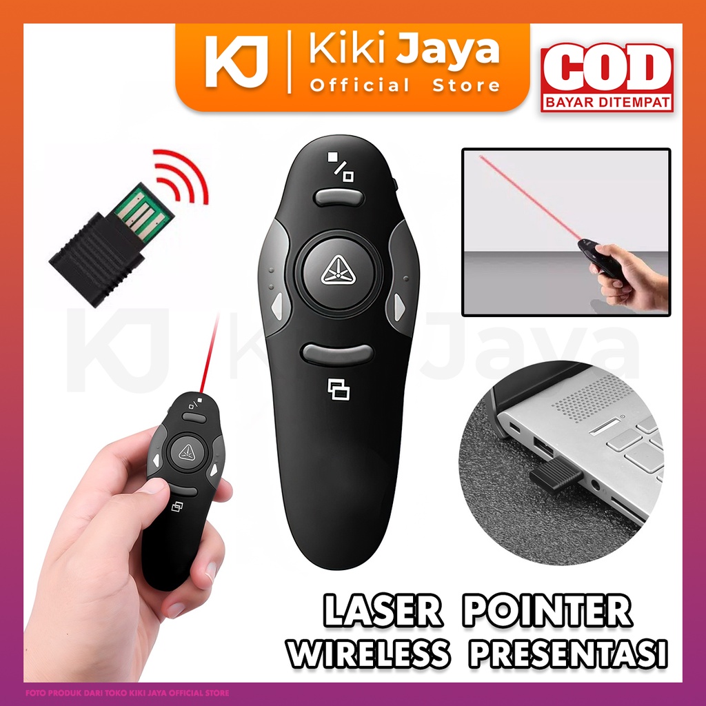 Jual [KIKI] Wireless Laser Pointer 2.4GHz - Red Presenter Remote ...