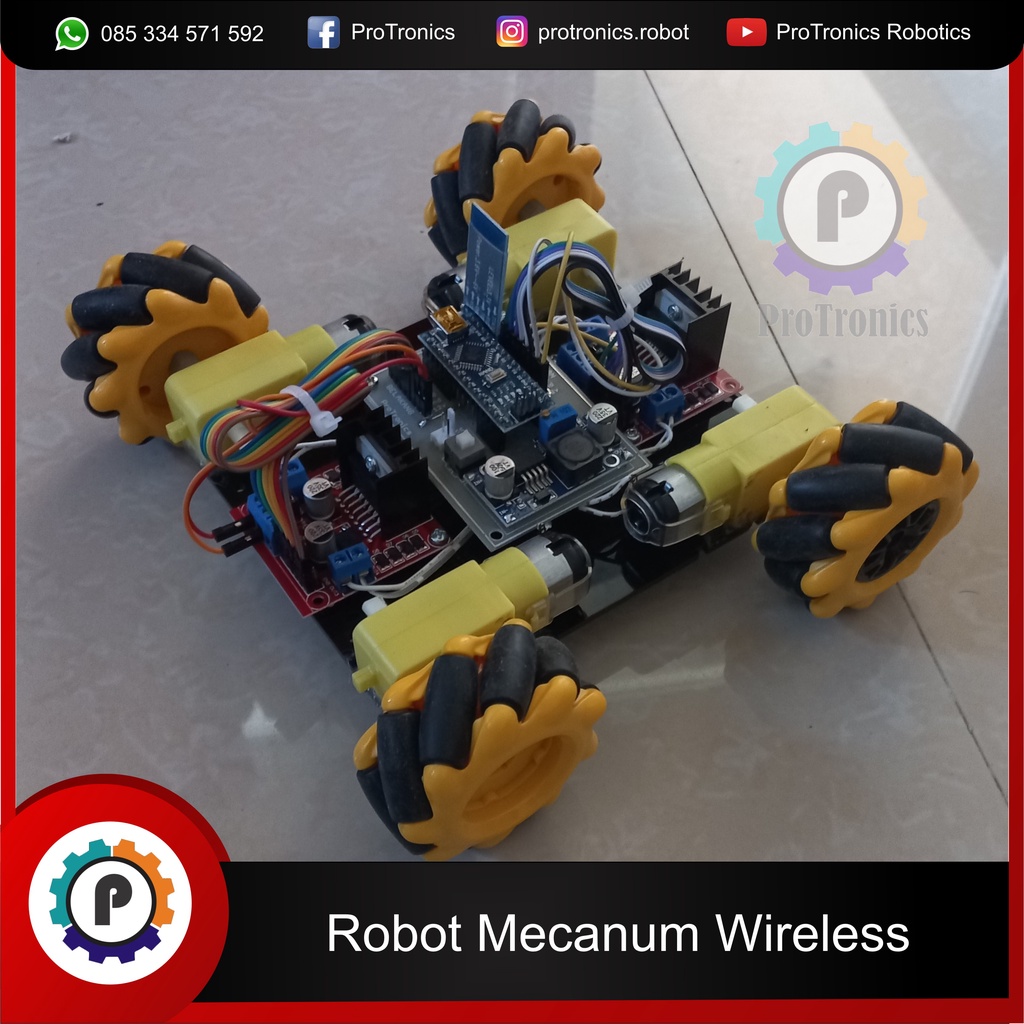 Jual Robot Mecanum Wheel Omni Directional Wireless Voice Control