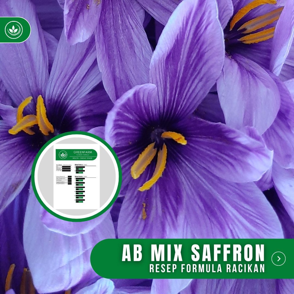 Jual Resep AB Mix Saffron Formula Racikan Nutrisi Pupuk Bunga Saffron ...
