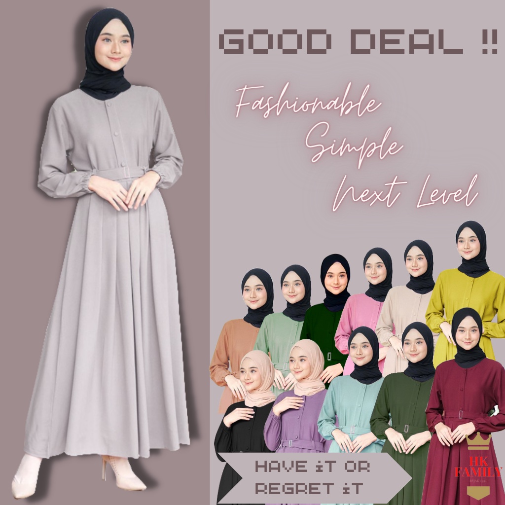 Jual Gamis Polos Simpel Dress Polos Dres Polos Tangan Karet Size S M L ...
