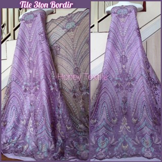 Jual Kain Tile/Tulle 3ton Motif Merambat, kain tile brokat, tile Bordir ...