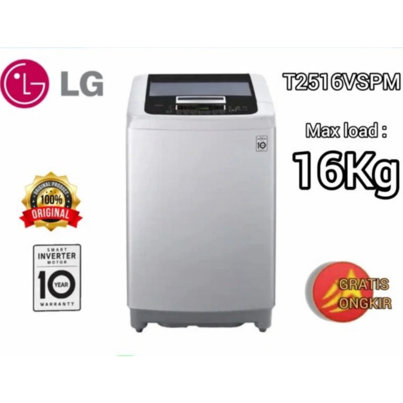 Jual MESIN CUCI LG 16 KG TOP LOADING LG mesin cuci bukaan atas 16kg smart inverter | Shopee ...