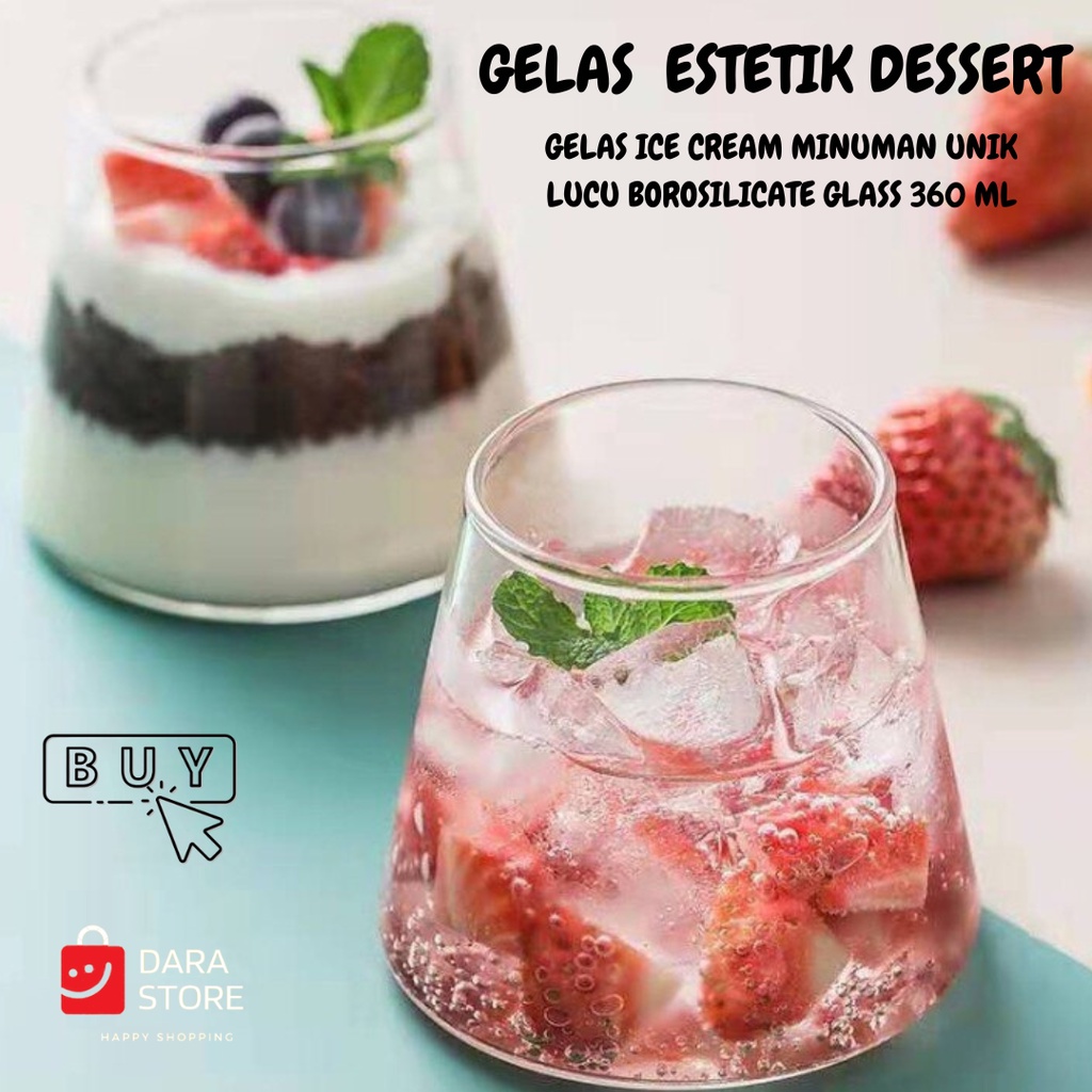 Jual Gelas Estetik Dessert Gelas Ice Cream Minuman Unik Lucu ...