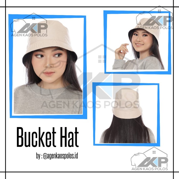Jual topi distro AGEN BUCKET HAT Polos 2 WARNA Bolak Balik Pria Wanita ...