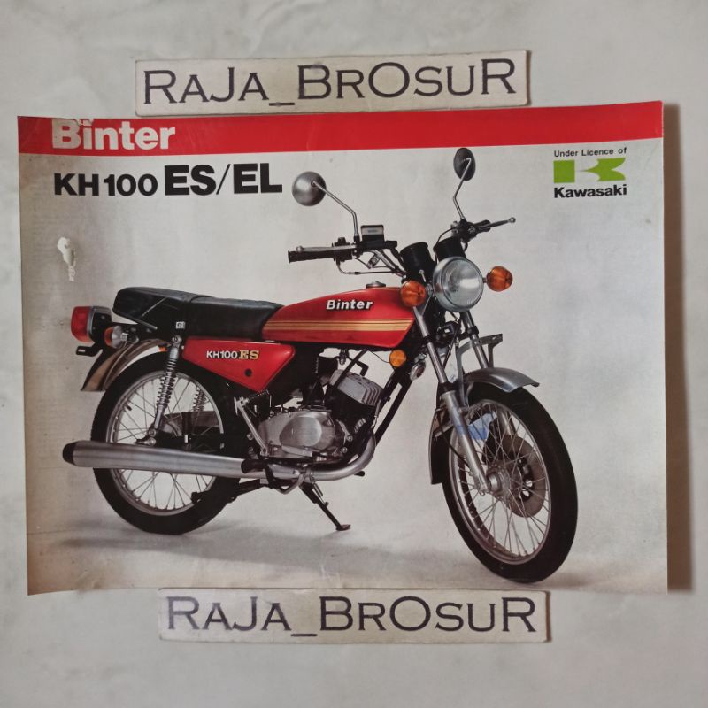 Jual Poster brosur katalog flyer jadul lawas Kawasaki Binter KH 100 ES ...