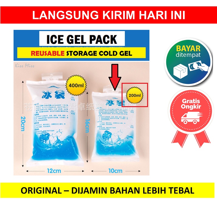 Jual Ice Gel Pack 200 ML Blue Cool Jelly Cooler Kantong Air Es ...