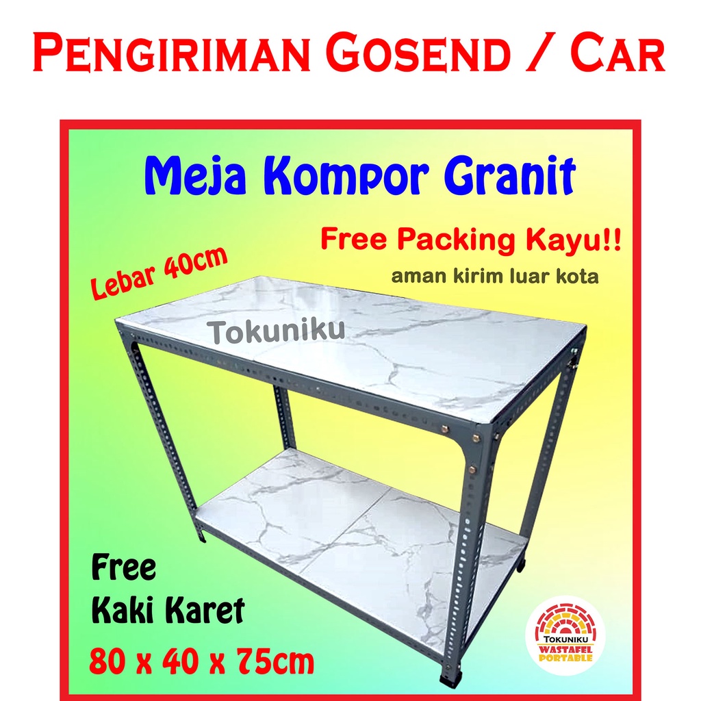 Jual TOKUNIKU - Meja Kompor 2 Susun 80 x 40 Rak Besi 2 Susun Tempat ...