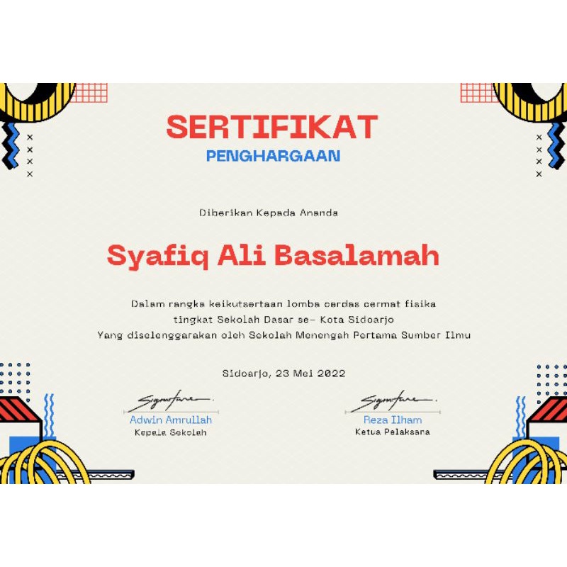 Jual CETAK SERTIFIKAT PIAGAM CUSTOM MURAH FREE DESIGN | Shopee Indonesia