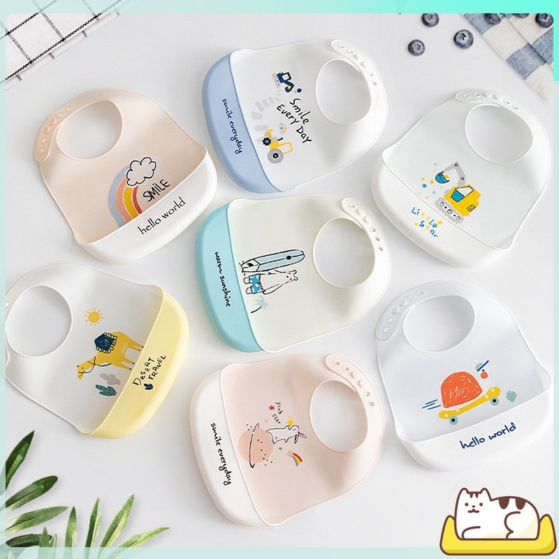 Jual Premium Baby Bibs Silikon BPA Free Waterproof Celemek Makan Bayi ...