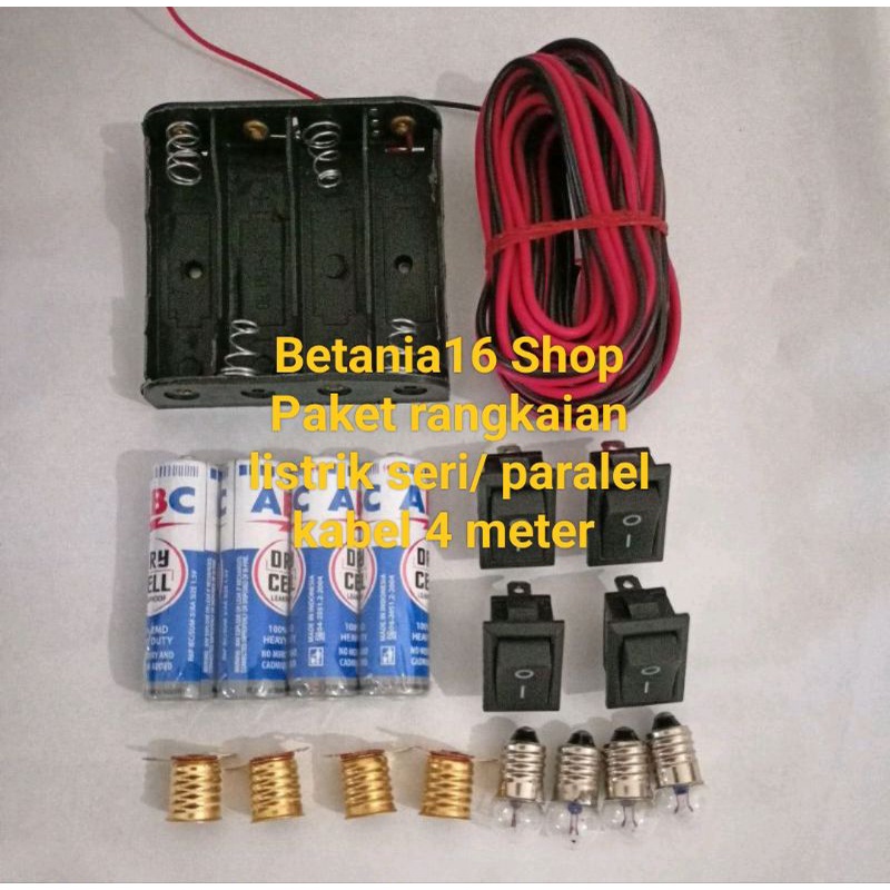 Jual Paket rangkaian listrik seri/ paralel kabel 4meter | Shopee Indonesia Jual Paket rangkaian listrik seri/ paralel kabel 4meter | Shopee Indonesia