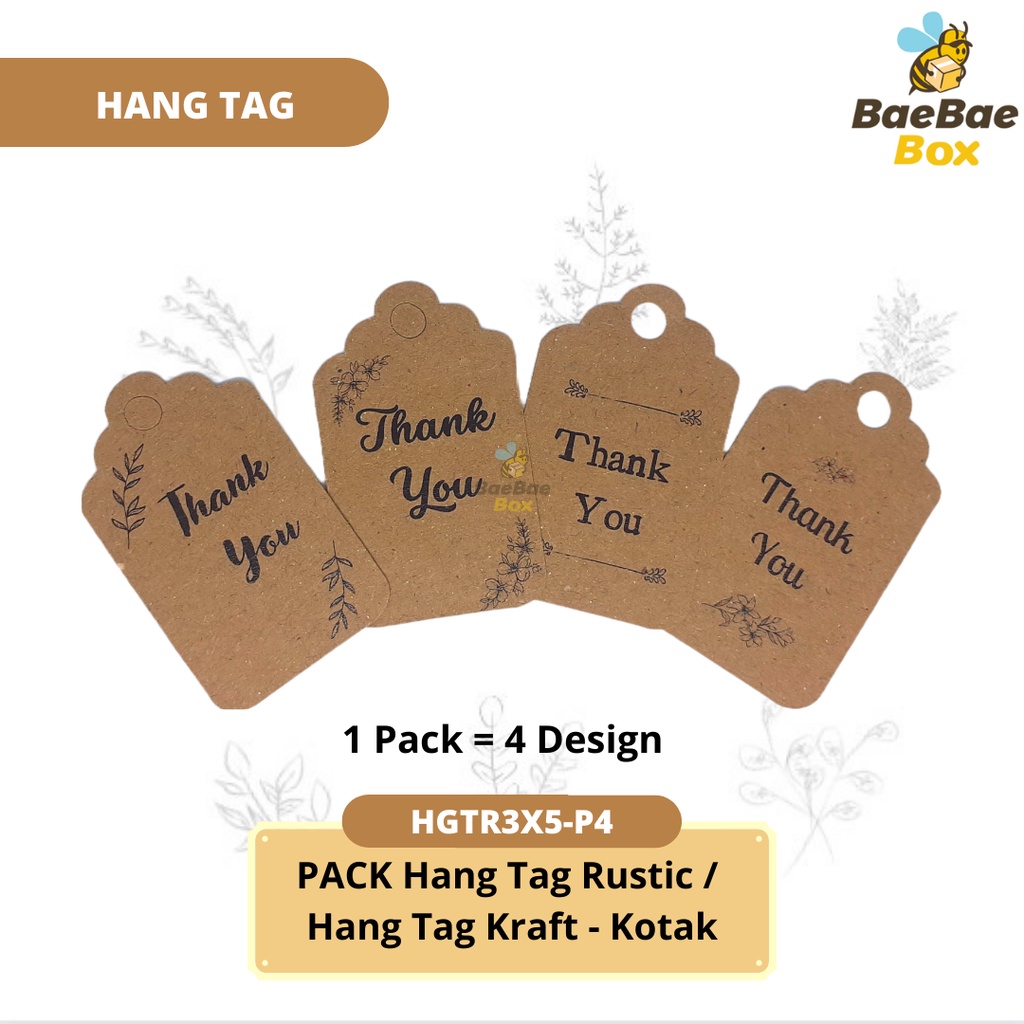 Jual PACK Hang Tag Rustic / Hang Tag Kraft / Hang Tag Hampers - Kotak ...