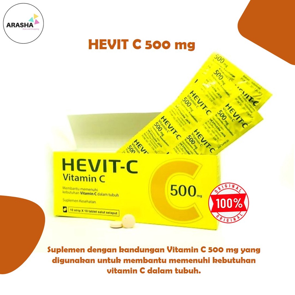 Jual HEVIT-C VITAMIN C 500 MG TABLET Suplemen Vitamin C Dalam Tubuh ...