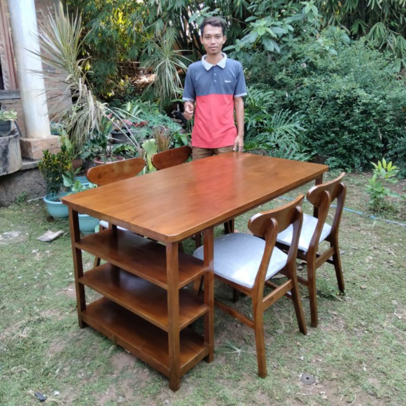 Jual SET MEJA MAKAN ROPAN KOMBINASI MEJA AMBALAN KAYU JATI JEPARA ...