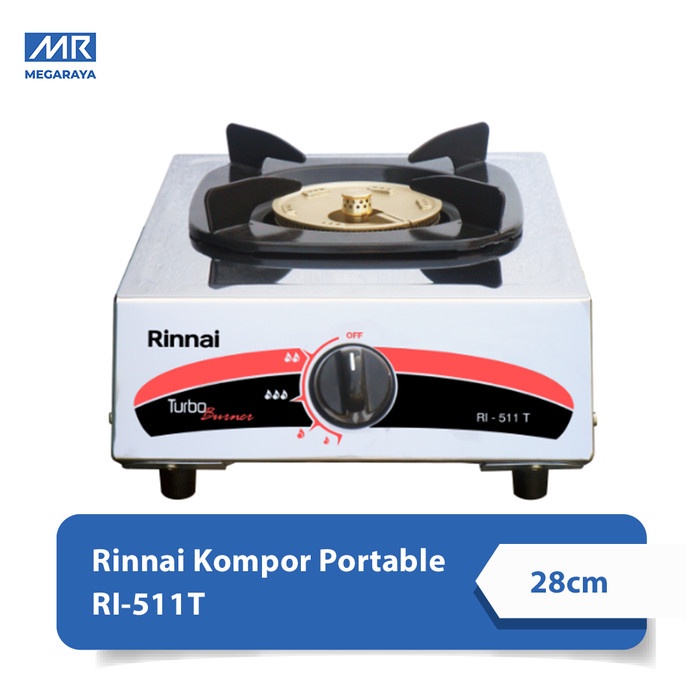 Jual Rinnai Kompor Portable Gas 1 Tungku RI511T / RI511-T Panjang 28cm ...