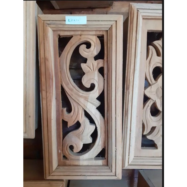 Jual loster kayu jati motif ukiran bunga lung ukuran 33x16 cm harga ...