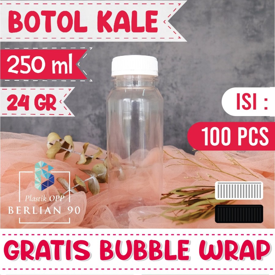 Jual Botol kale 250 ml plastik tebal 24 gr pet / botol jus kopi susu 250ml | Shopee Indonesia