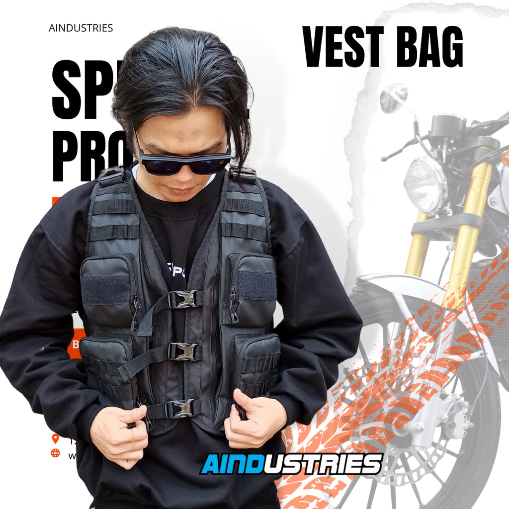 Jual Vest Bag Tas Rompi Pria Motor Keren Kasual Casual Jumbo Outdoor ...