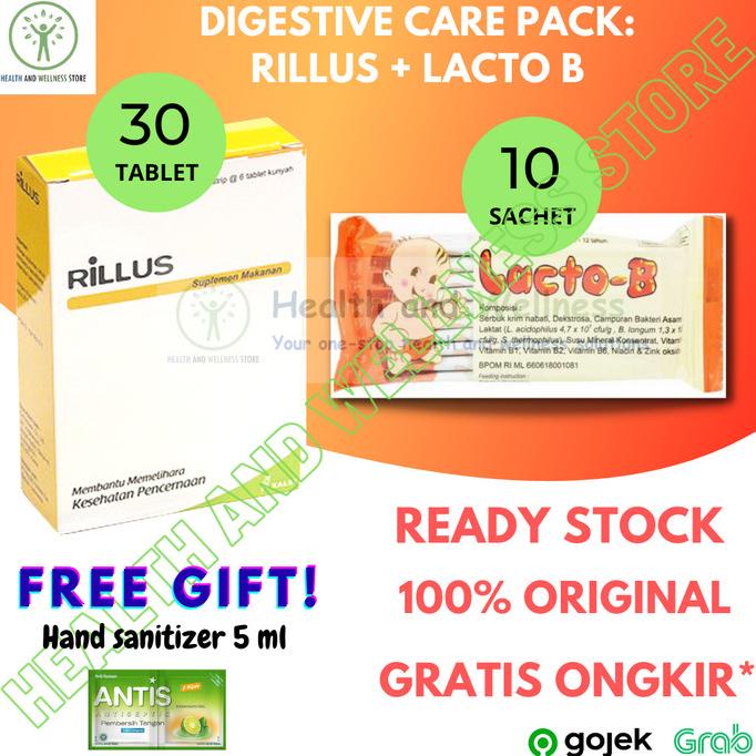 Jual PAKET RILLUS 30 TABLET DAN LACTO B LACTO-B 10 SACHET PROBIOTIK ...