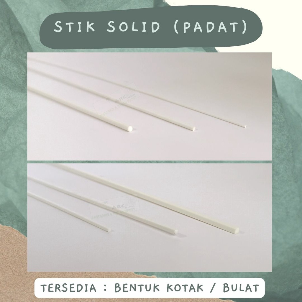Jual MINIATUR STIK PADAT (SOLID) KOTAK / BULAT UNTUK MAKET ARSITEKTUR ...