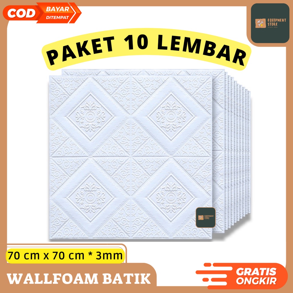 Jual Paket 10 Lembar Wallpaper Dinding FOAM Timbul 70 x 70 cm, 3D Bata ...