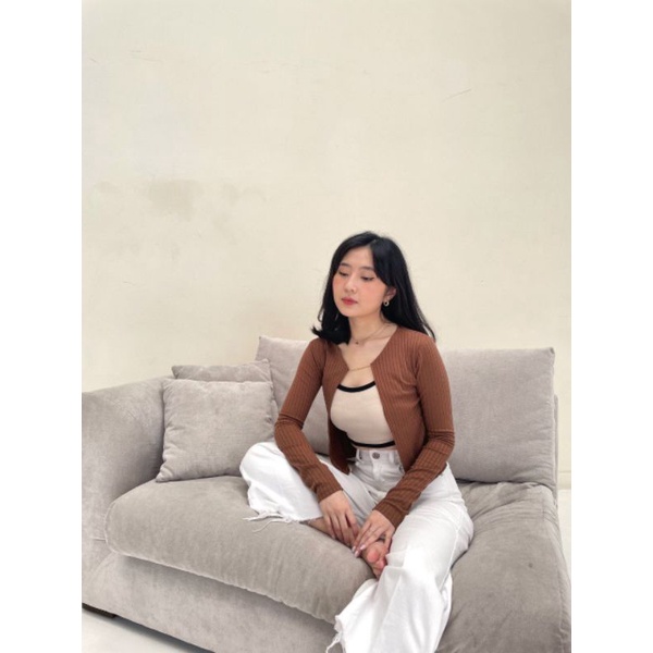 Jual CARDI KNIT WITH CHAIN / CARDI KOREAN NEW | Shopee Indonesia