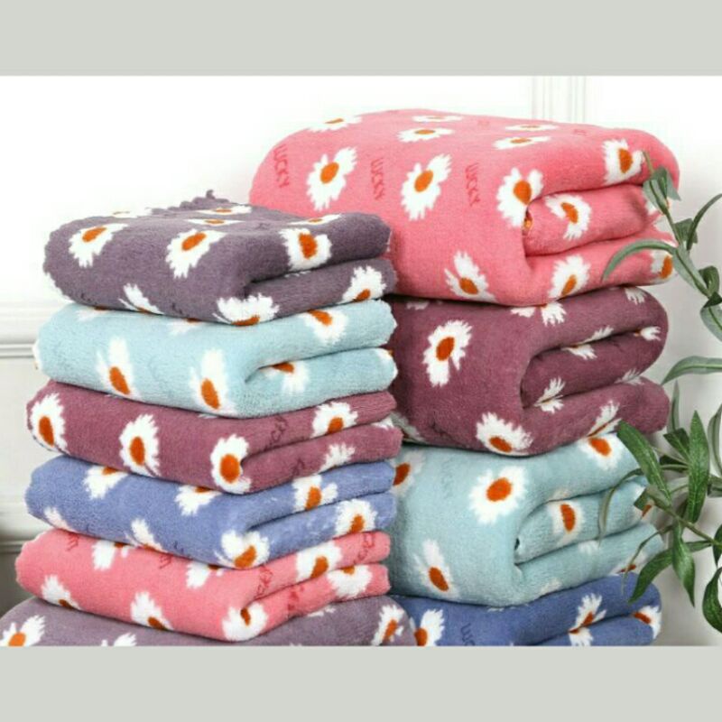 Jual Handuk Mandi Dewasa/ Handuk Mandi Bulu/ Handuk Tebal Motif Bunga ...