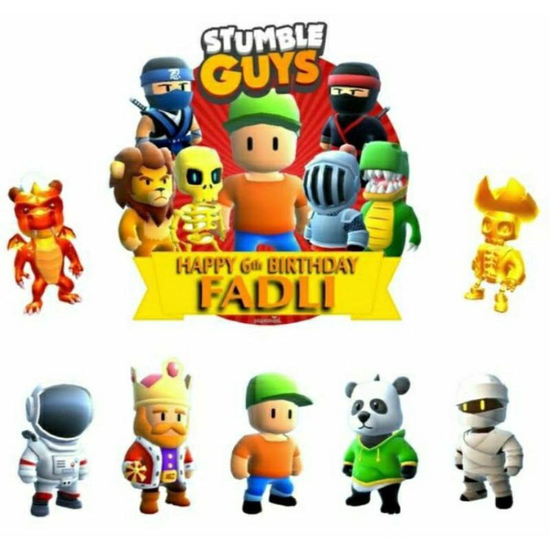 Jual Topper kue stumble guys gratis custom nama dan ucapan | Shopee ...