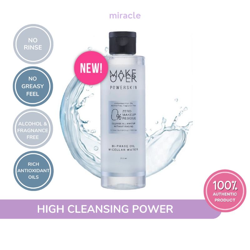 Jual Make Over Powerskin Bi-Phase Oil Micellar Water 200ml | Shopee ...