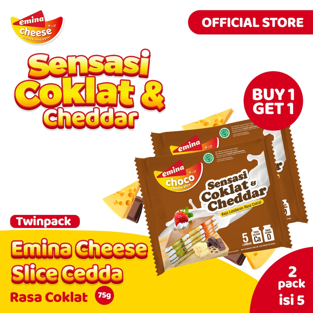 Jual Twinpack EMINA Cheese Slice Choco 5pcs x 15gr | Shopee Indonesia
