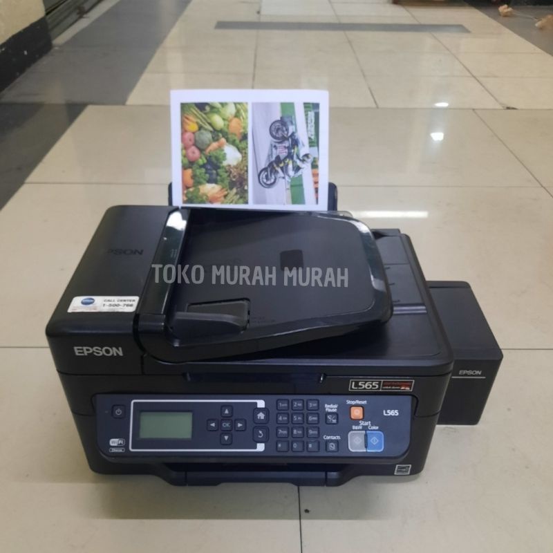 Jual printer epson l565 second wifi all in one ink tank print scan copy ...
