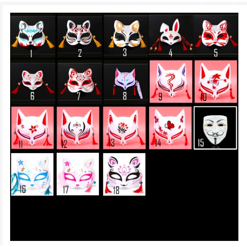 Jual Topeng Anime Jepang Rubah Kitsune Purple Eyes Fox Half Mask ...